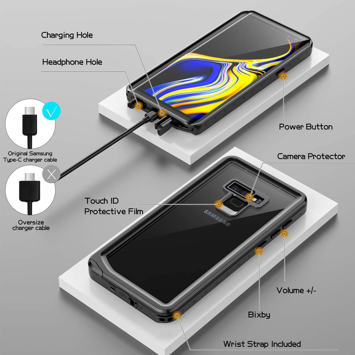 meritcase-meritcase galaxy note 9 waterproof case