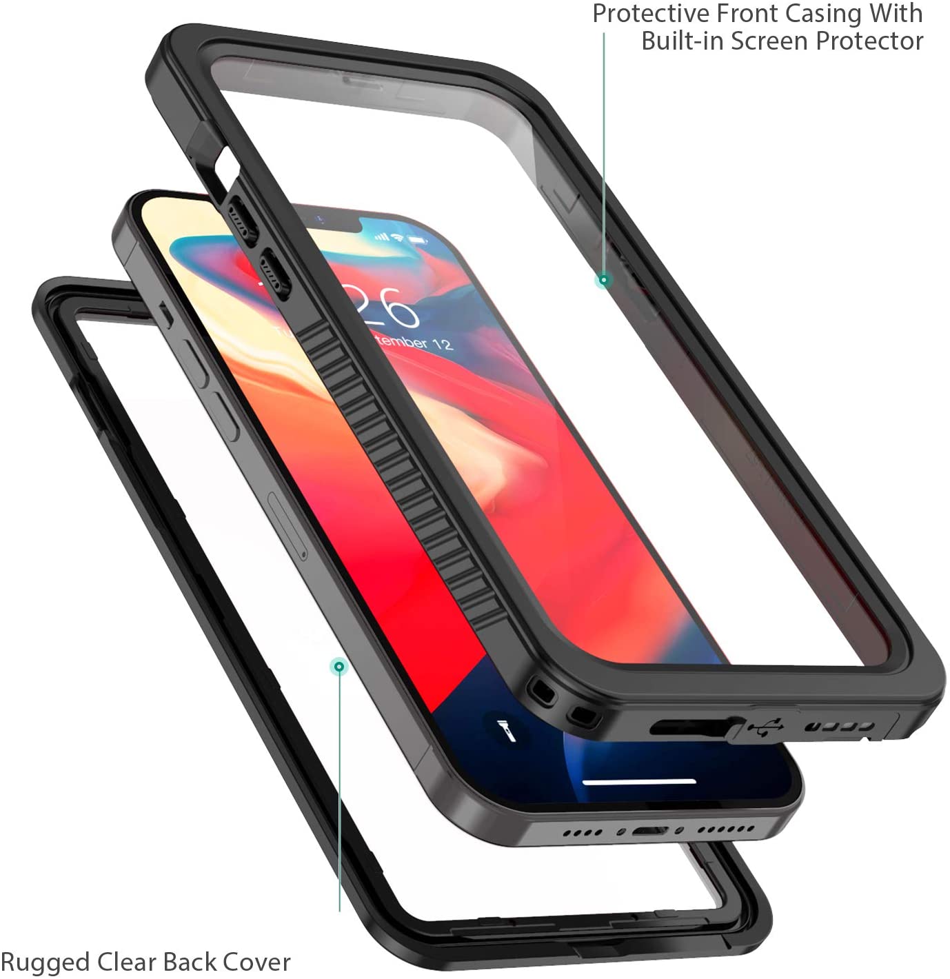 meritcase-iPhone 12 Mini Waterproof Case, Shockproof Dustproof ...