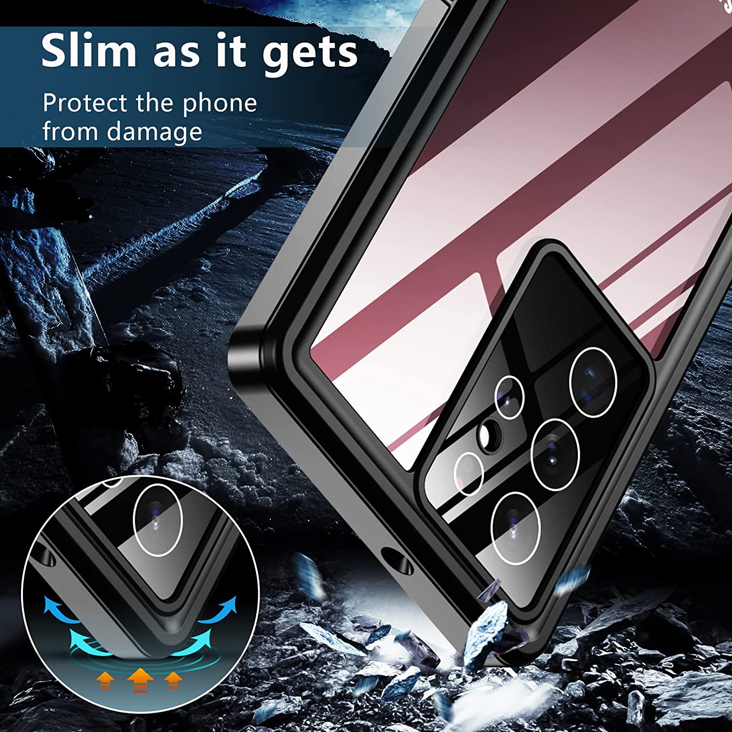 meritcase-Samsung Galaxy S22 Ultra Case, Waterproof Built-in Screen Protector Full Protection ...