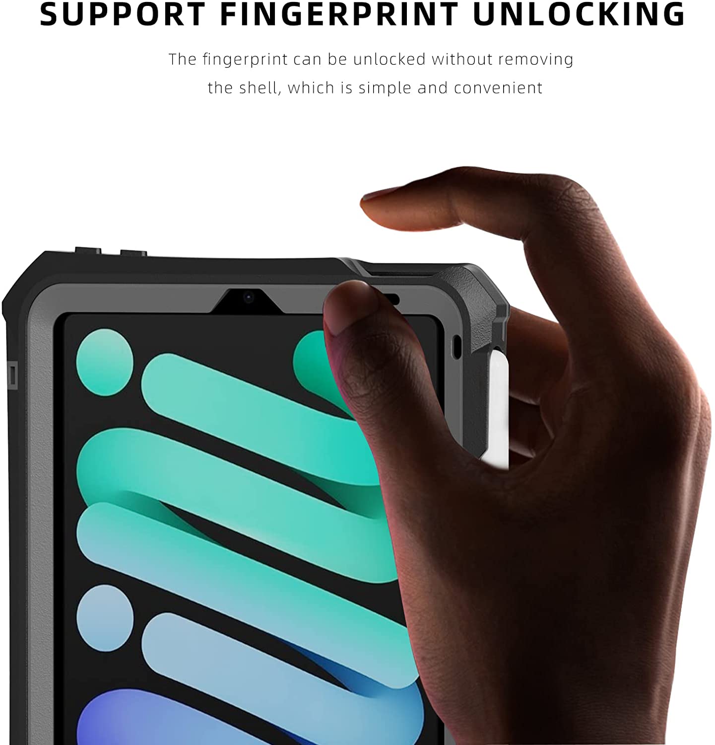 meritcase-iPad Mini 6 2021 Case Waterproof with Pencil Holder, Built-in ...